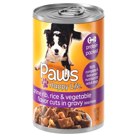 Paws Happy Life Adult Cuts In Gravy Prime Rib Rice And Vegetable Flavor