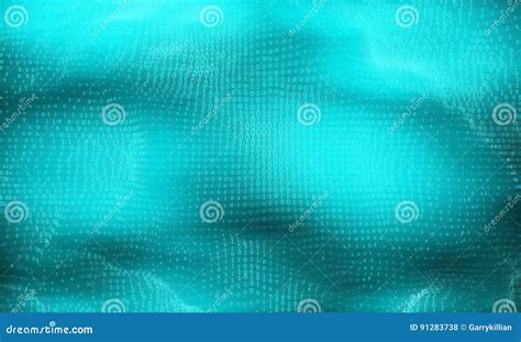 Vector Abstract Big Data Visualization Cyan Glowing Data Flow As