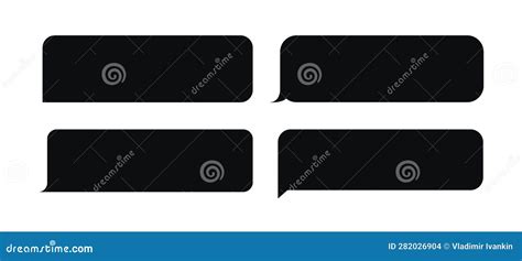 Set Of Bubble Messages Template Black Style Stock Vector Illustration Of Isolated Network