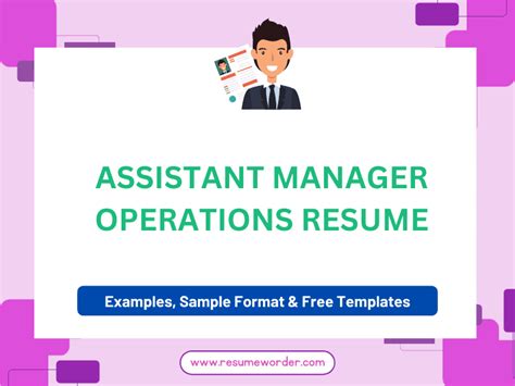 Assistant Manager Operations Resume Free Templates Examples Tips