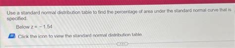 Solved Use A Standard Normal Distribution Table To Find The Chegg