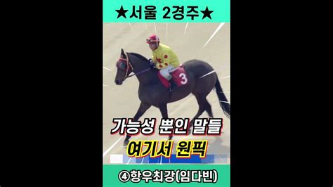 숨은선행마 4월1일 토요경마서울2경주 서울7경주shorts 한승부경마 Youtube