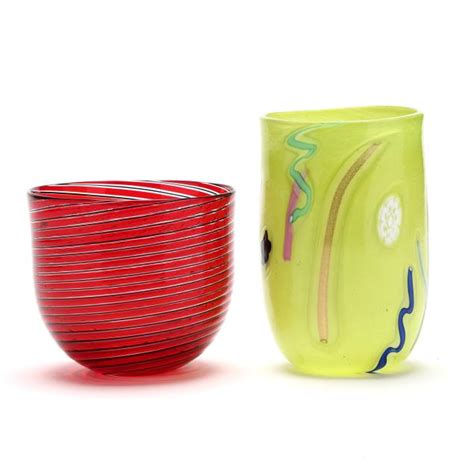 Two Signed Italian Art Glass Vessels Lot 6247 Modern And Contemporary