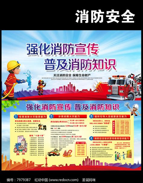 实用消防安全知识宣传栏展板设计图片下载红动中国