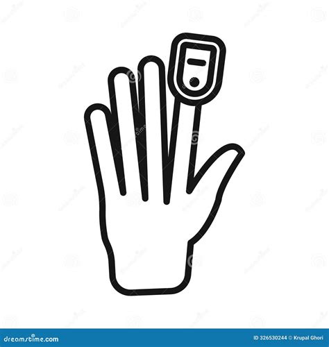 Fingertip Pulse Oximeter Icon Black Line Art Vector Stock Vector