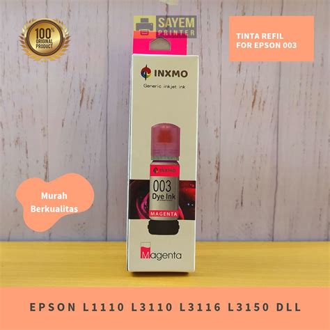 Tinta Epson 003 L1110 L3110 L3116 L3150 Original Inxmo Sayem Printer