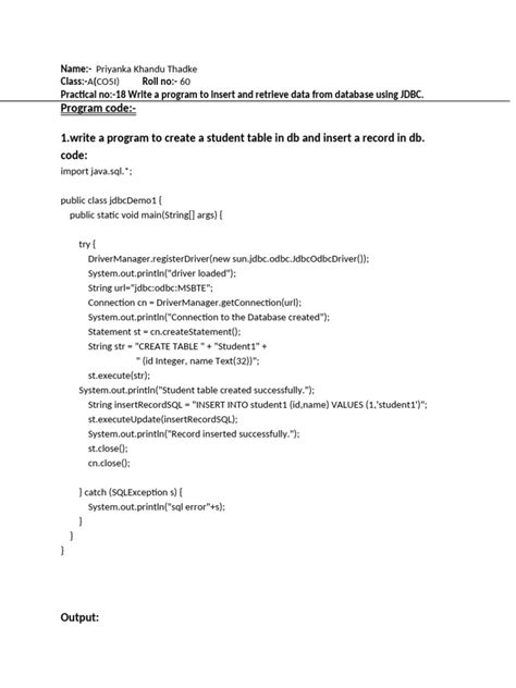 Javapractical18 Pdf Sql Computer Data