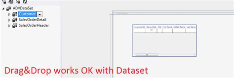 C WPF Drag Drop Databinding Only Works For Dataset Not EF Stack