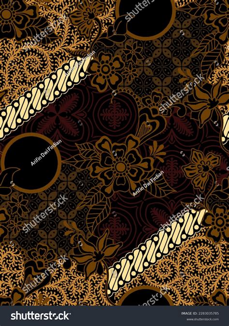 Clasic Indonesian Premium Batik Sogan Pattern Stock Vector Royalty