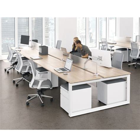 Módulos Bench para Oficina con Cajonera y Valla en Vidrio Estilo Oficina