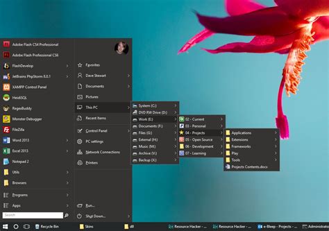 Classic Shell • View Topic Skin With Glyph Icons In Column 2 To Match Win10 Taskbar