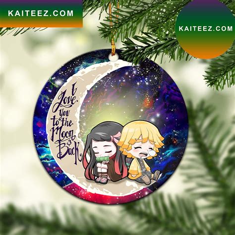 Zenitsu And Nezuko Chibi Demon Slayer Love You To The Moon Galaxy Mica