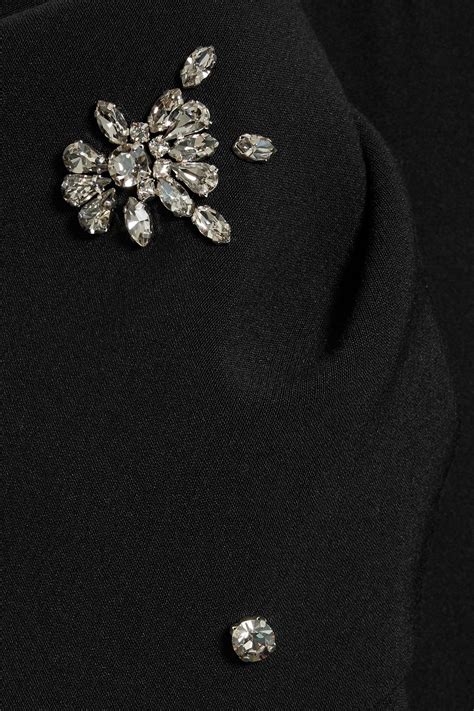 Huishan Zhang Adelaide Cape Effect Crystal Embellished Crepe Gown The