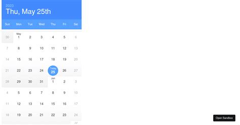 Datepicker React Infinite Calendar Codesandbox