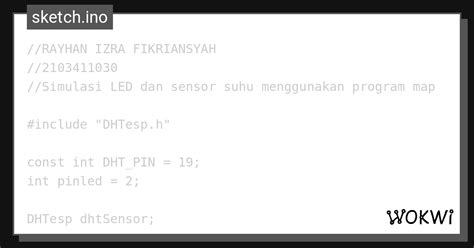 Simulasi Led Dan Sensor Suhu Menggunakan Program Map Wokwi Esp32 Stm32 Arduino Simulator