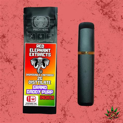 Red Elephant Extracts 2g Distillate Disposable Cart Grand Daddy Purp