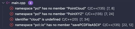 m1 osx gcc can t find clang namespace pcl has no member