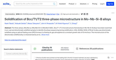 Solidification Of Bcc T1 T2 Three Phase Microstructure In Mo Nb Si B Alloys