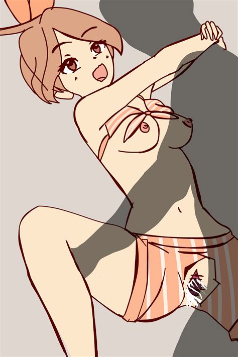 Rule 34 Beach Shorts Bikini Brown Eyes Brown Hair Cudlil Cudlil Happy