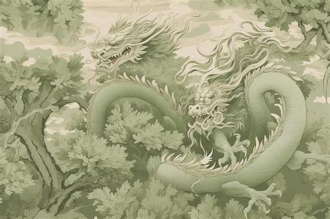 Green Dragon Representation Backgrounds Creativity Premium Ai