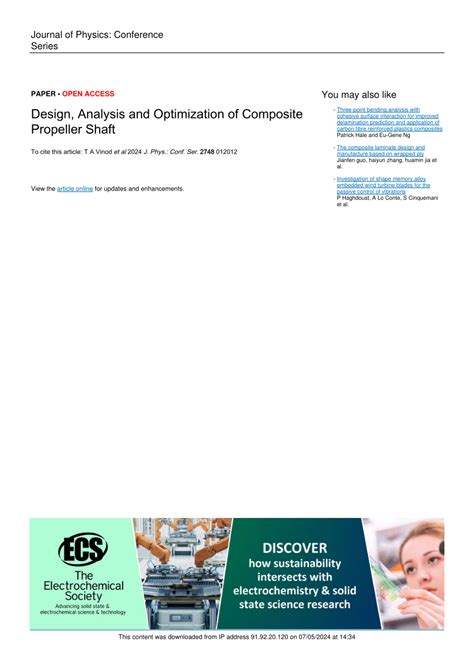 Pdf Design Analysis And Optimization Of Composite Propeller Shaft