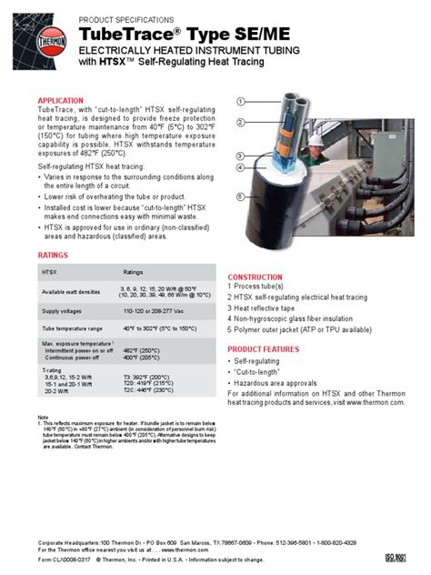2 2heatedsampleline Specification Thermon Pdf