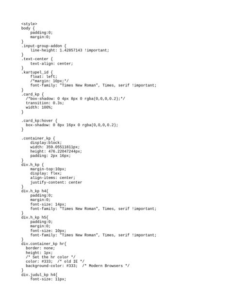 Contoh Css Kartu Pelajar Pdf