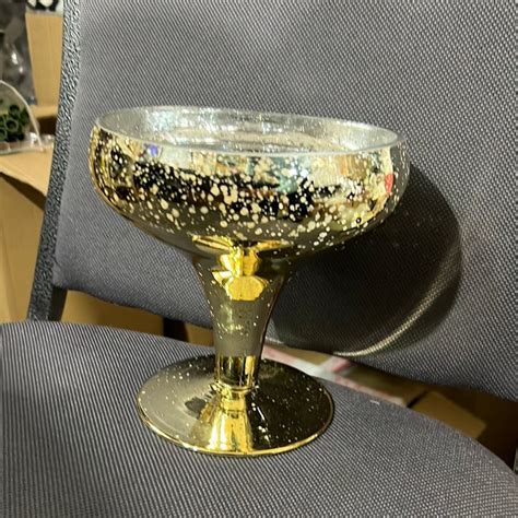 6 Mercury Gold Glass Bowl Vase Viva La Rosa