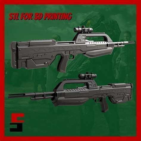 Halo Br55 Battle Rifle Prop Halo Series Video Game Halo 5 3d Model 3d