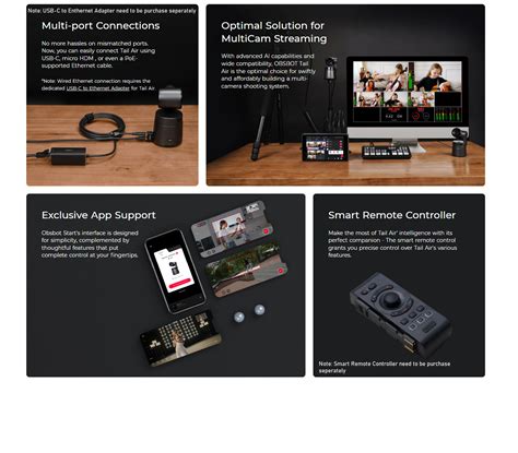 OBSBOT TAIL AIR AI POWERED 4K UHD PTZ STREAMING CAMERA WITH NDI SUPPORT