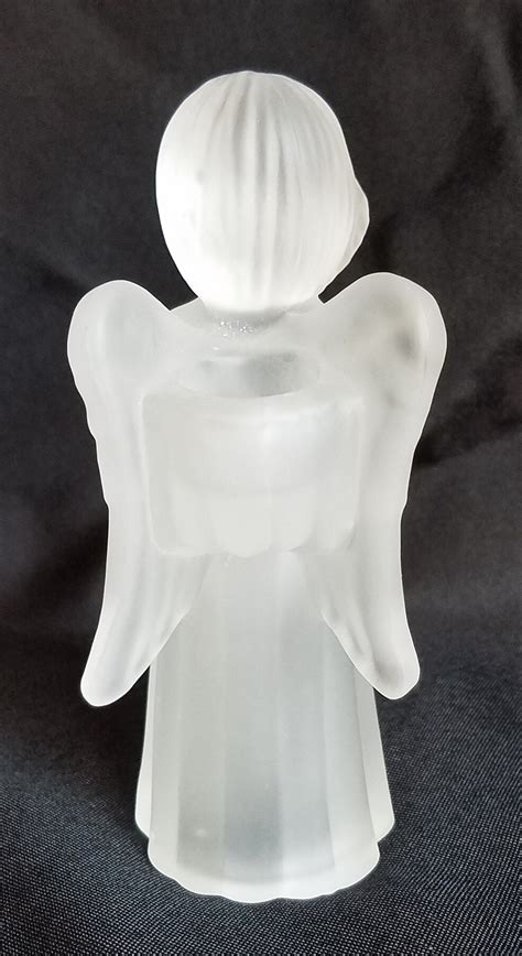 Vintage Frosted Glass Angel Candle Holders Timeless Etsy