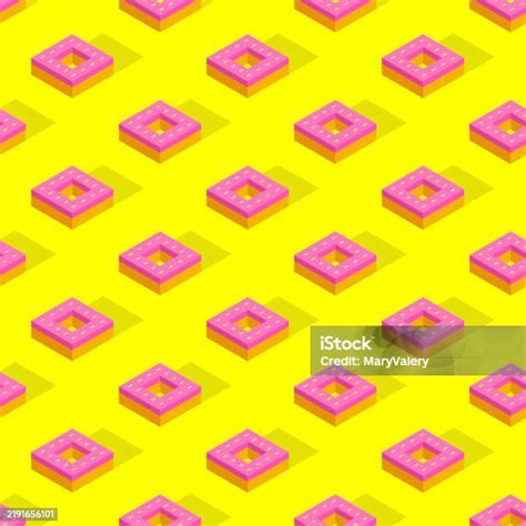 도넛 아이소 메트릭 패턴이 완벽합니다 단맛 패스트 푸드 배경 3차원 형태에 대한 스톡 벡터 아트 및 기타 이미지 3차원 형태