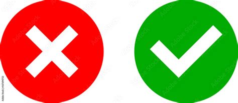Yes And No Or Right And Wrong Or Approved And Declined Round Icons With