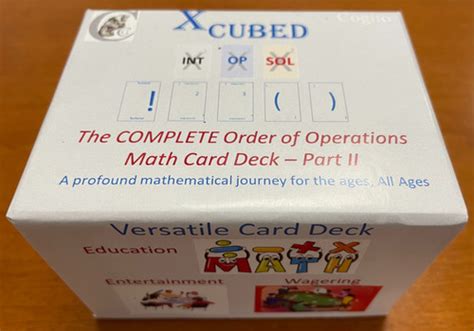 X Cubed Math Card Deck Cognitive Card Games