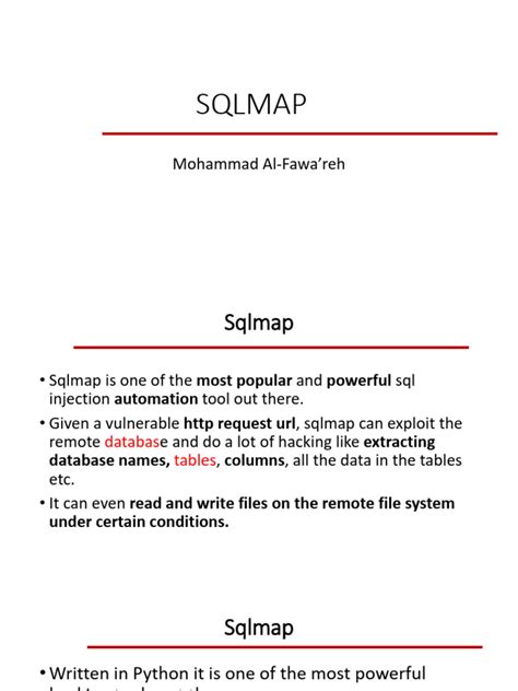 Sqlmap Pdf Proxy Server Databases