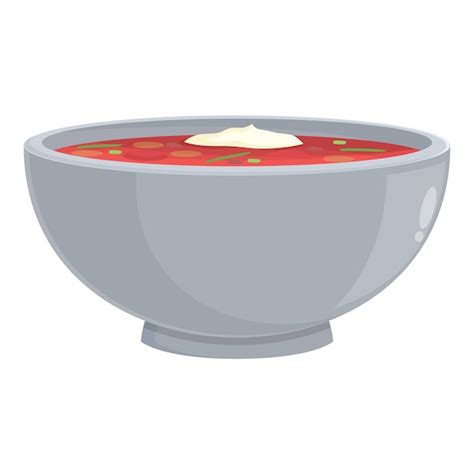 Icono De Comida Nacional Vector De Dibujos Animados Plato De Borsch