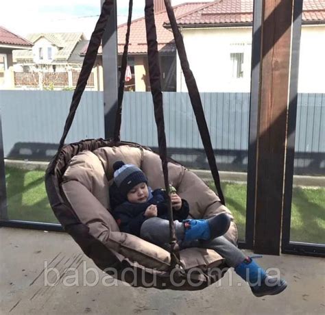 Подвесные Качели Кресло Гамак с Круглой Подушкой Нагрузки 202 Кг