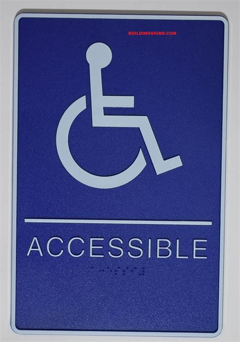 Ada Wheelchair Accessible Restroom Sign With Tactile Graphic Tactile