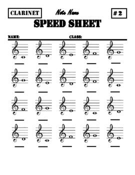 Note Name Speed Sheet By Phil Kagan S Creative Music Education Station