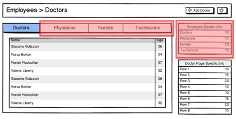 Website Design Web App Sidebar Under Page Header Vs Next To Page