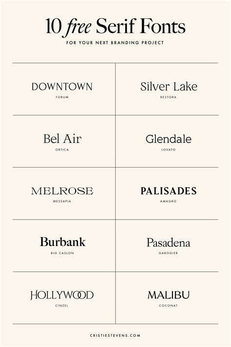 10 FREE Serif Fonts For Your Next Branding Project Cristie Stevens