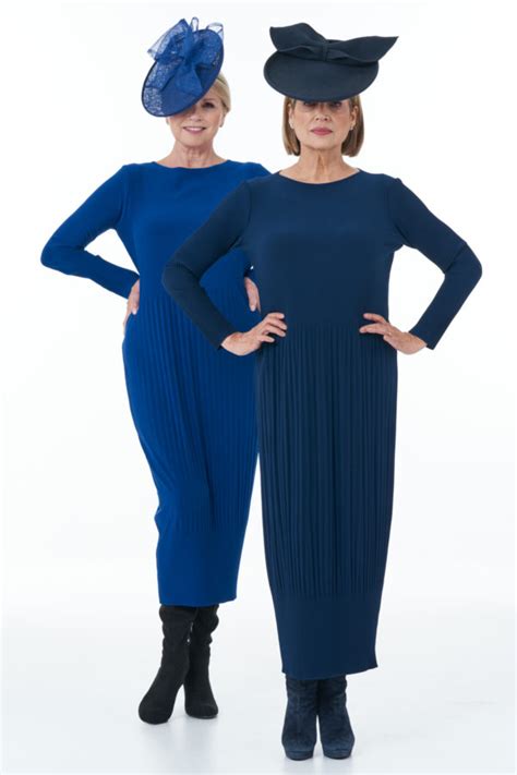 Shop The Navy Pleated Long Dress Jyc Winter Chic Weddings