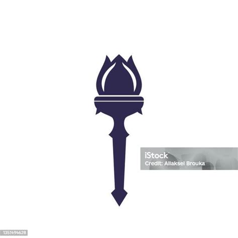 Obor Dengan Api Logo Vektor Ilustrasi Stok Unduh Gambar Sekarang