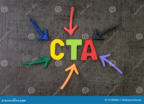 Cta Call To Action In Advertising And Communication Concept Multi Color Arrows Pointing To The