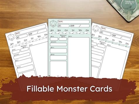 Free Printable Monster Cards 5e Download Free Printable Monster Cards