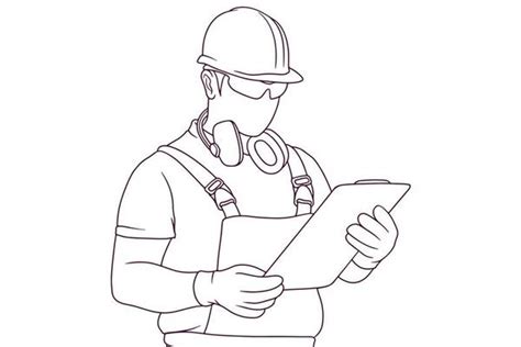 Construction Worker Outline Vector Art Icons And Graphics For Free