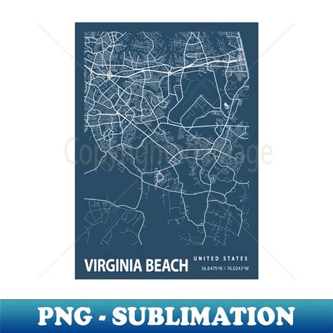 Virginia Beach Blueprint Street Map Virginia Beach Colour Ma Inspire