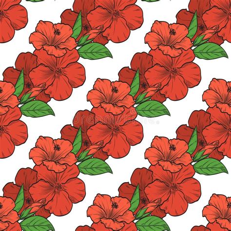 Ramo Del Color Del Vector De Flores Del Hibisco Ilustración Del Vector