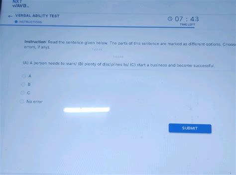 Nxt Wavg Verbal Ability Test Instructions Studyx