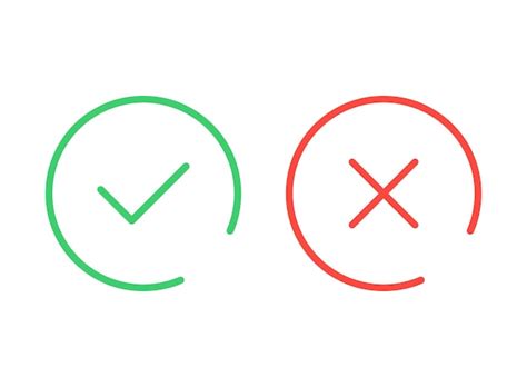 Premium Vector Cross And Check Mark Icon In Flat Style Checkmark
